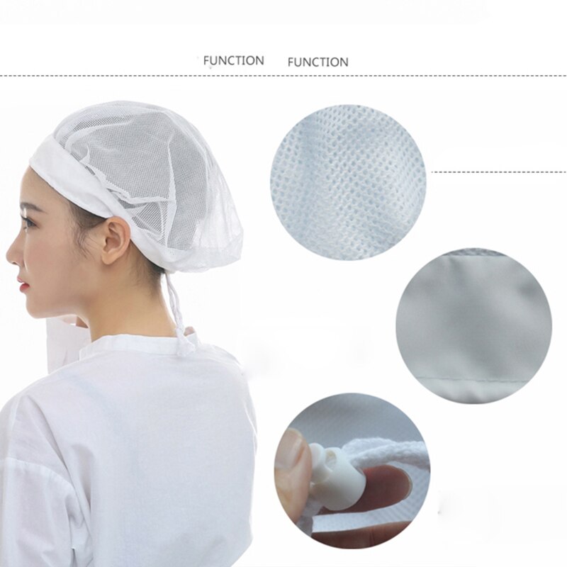 white Food caps Adjustable net caps breathable san... – Vicedeal