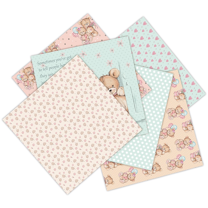 Bear baby style Scrapbooking paper pack of 12 shee... – Vicedeal