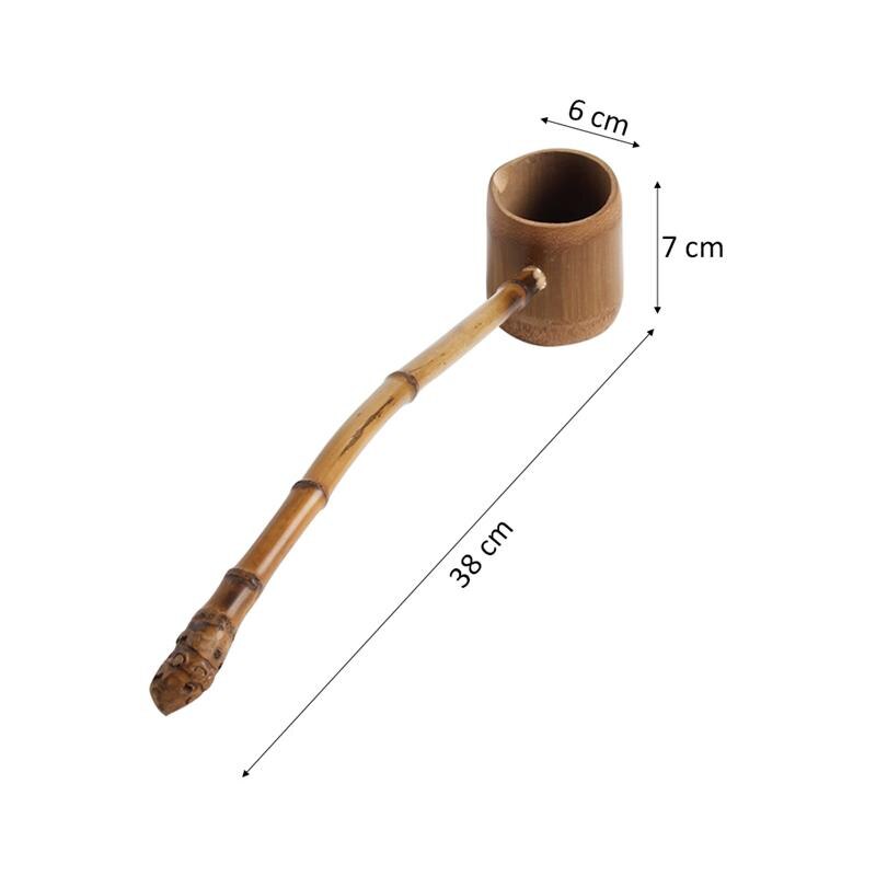 1Pc Long-handled Bailer Carbonized Bamboo Root Spo... – Grandado