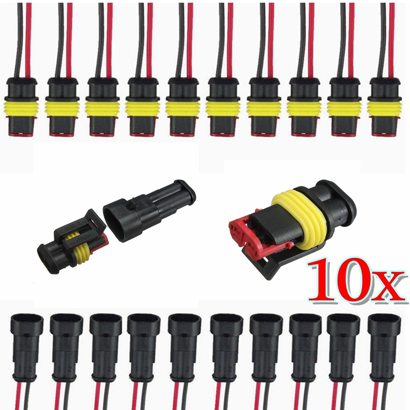 Newest 10sets Car Part 2 Pin Way Sealed Waterproof... – Grandado