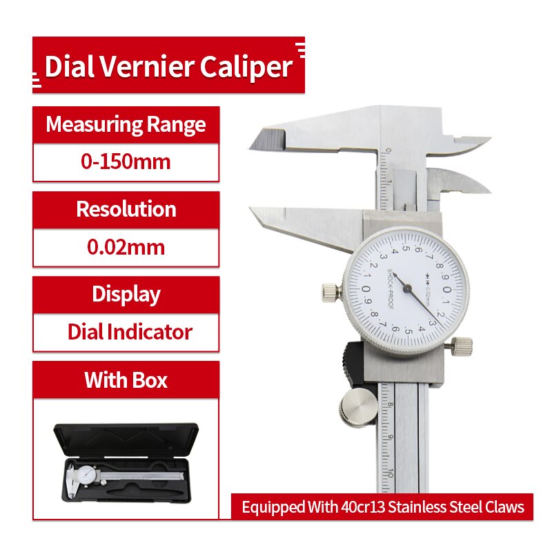0-150mm Caliper with Watch Vernier caliper Stainle... – Vicedeal