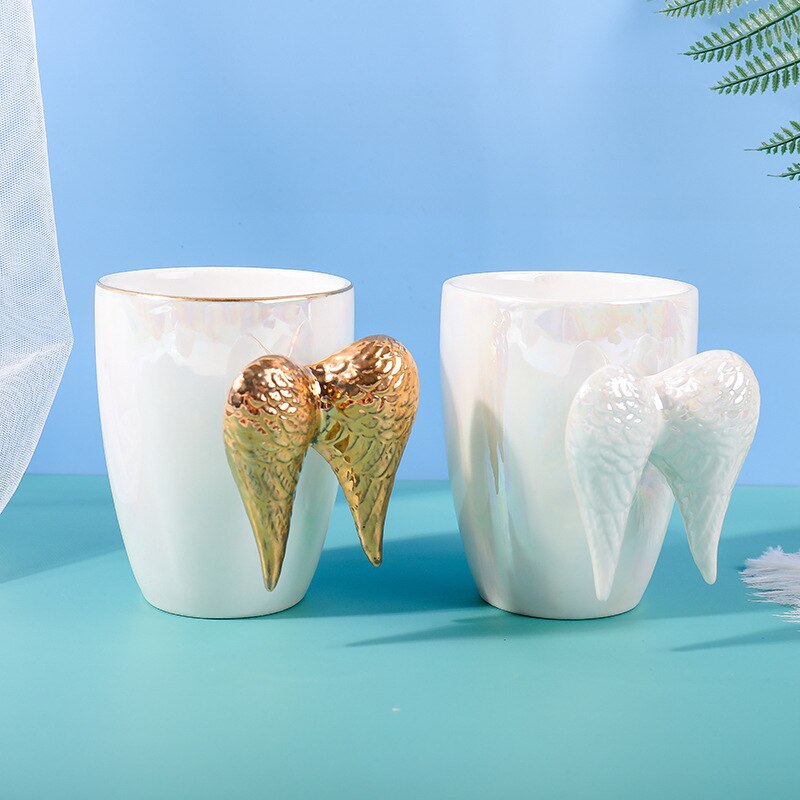 Angel Wings Coffee Mugs Ceramic Cups and Mugs Hand... – Grandado