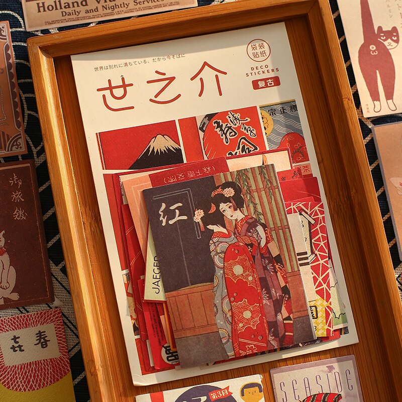 Retro old photos Japanese-style stickers DIY junk ... – Grandado