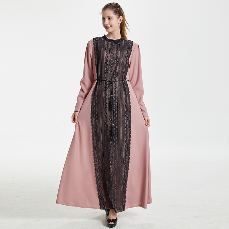 8868-3 muslim dress Lace abaya dress islamic dress... – Vicedeal