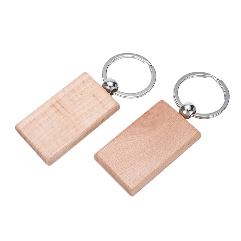 10pcs/set Plain Wooden Keyring Keychain Charm Wood... – Grandado