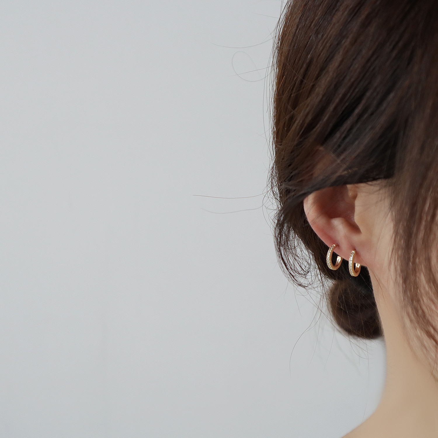 14k Real Gold Jewelry Crystal C-shaped Exquisite S... – Grandado