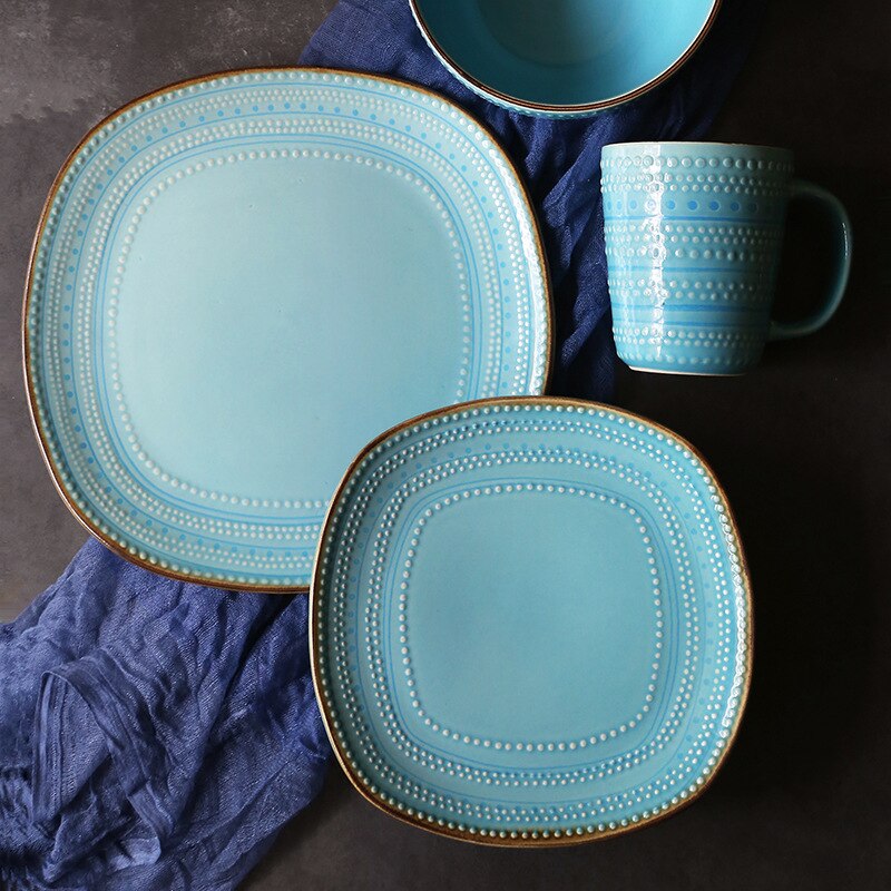 Ceramics Dishes 4 Piece Set European Style Restaur... – Grandado