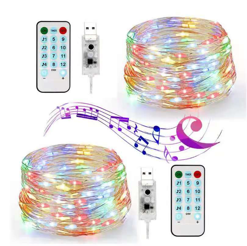 Battery/USB Operated LED Music String Lights Sound... – Vicedeal