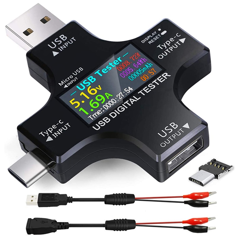 Usb c-tester ,2 in 1 type c usb-tester kleur snips... – Vicedeal