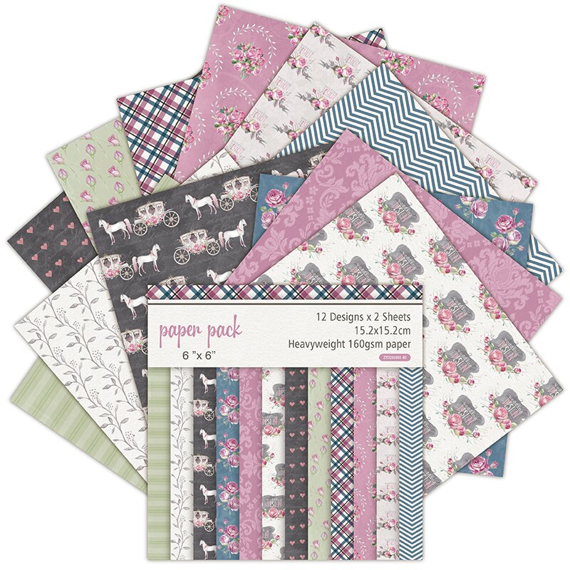 24 sheets 6"X6"the Wedding Pattern Scrapbooking pa... – Grandado