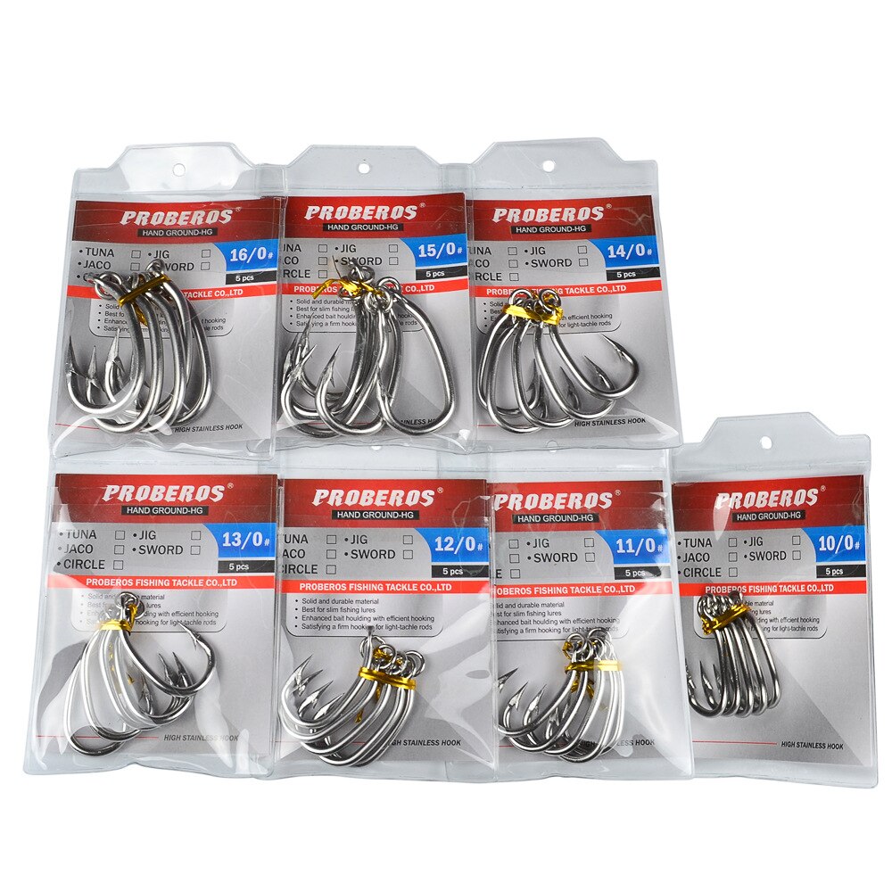 5pcs PROBEROS Tuna Hook Strong stainless steel Jig... – Vicedeal