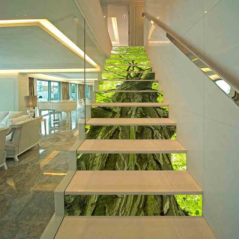 PVC wallpaper Big tree Green leaf summer landscape... – Grandado