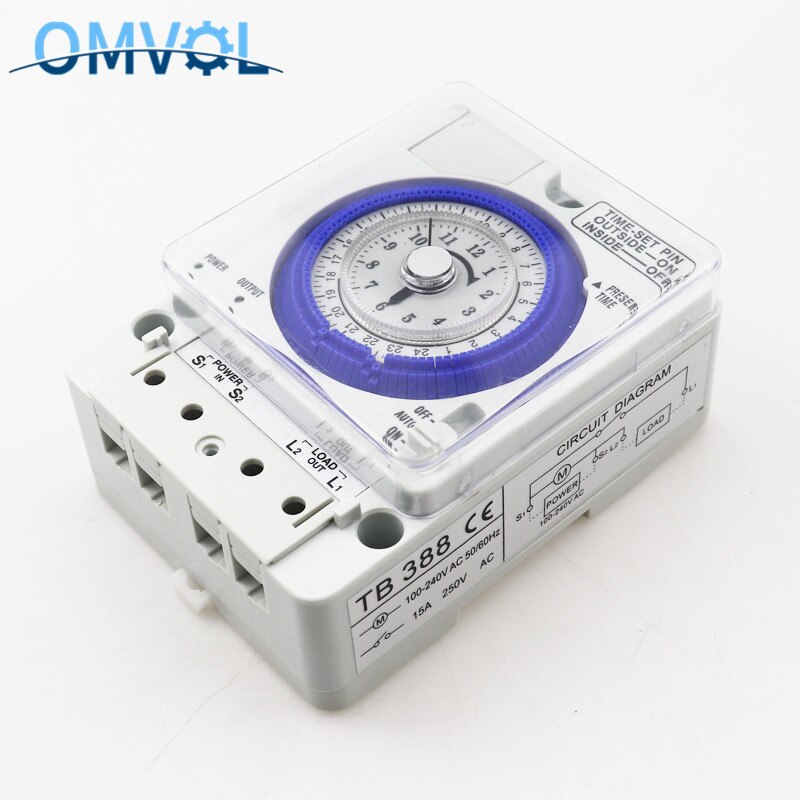 TB388 Mechanical Timer Switch 100-240V 24H 96 Sett... – Grandado