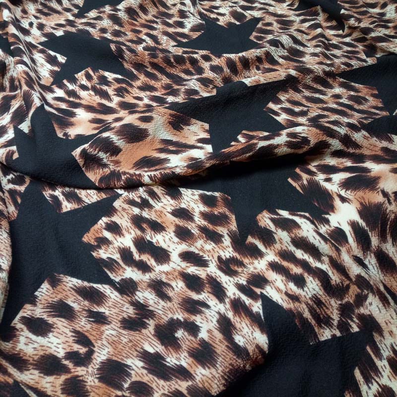 Bubble yarn Chiffon fabric Leopard Print Stars pri... – Grandado