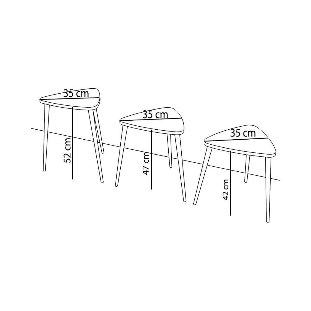 Remaks Retro Dreieck Zigon Service Tisch Mit 3 Nus... – Vicedeal