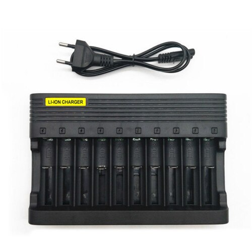 PHOMAX 10 Slot 4.2V LED Smart Display Light Fast C... – Grandado