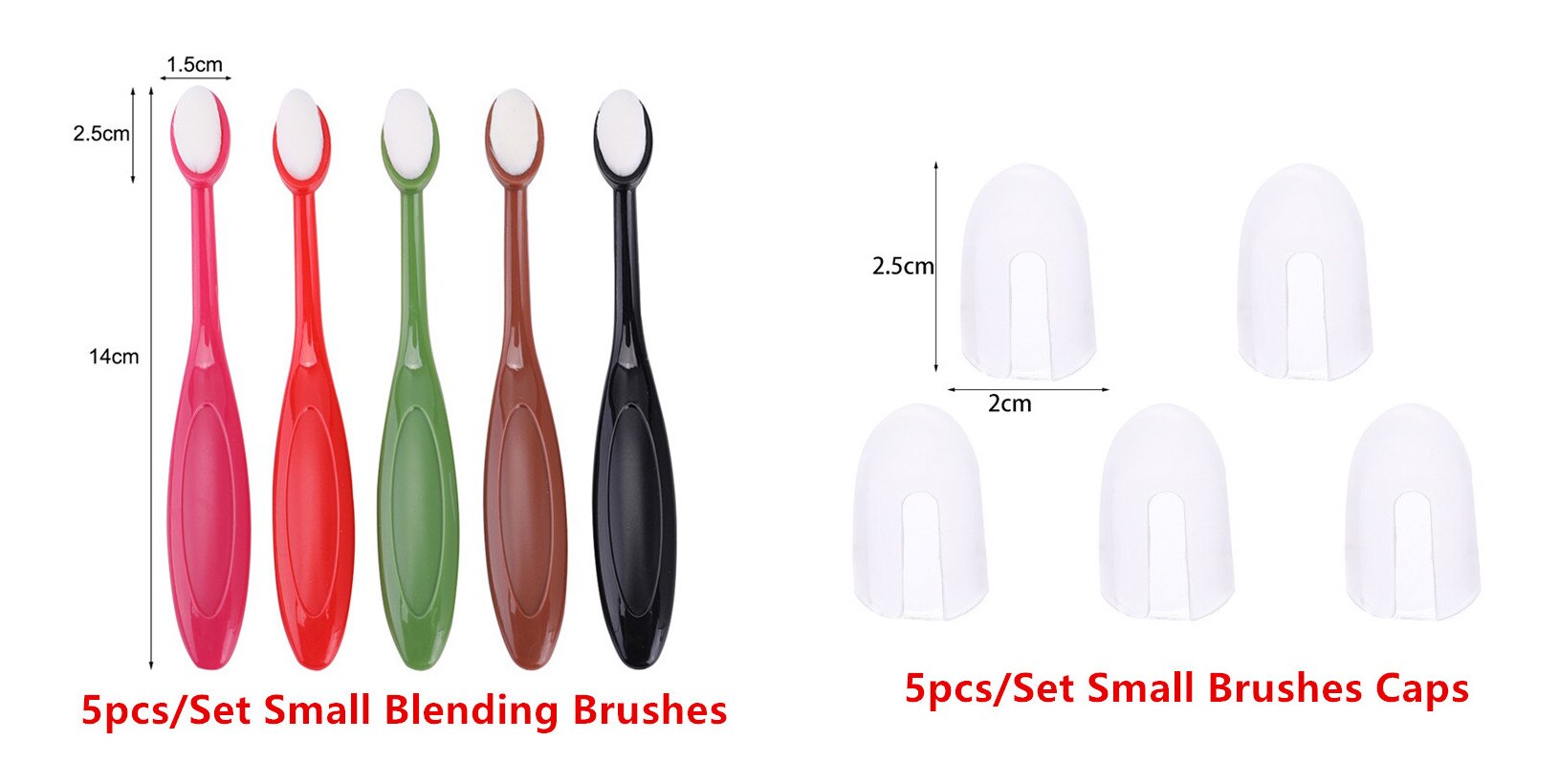 5pcs/set Small Smooth Blending Brushes Soft Rainbo... – Vicedeal
