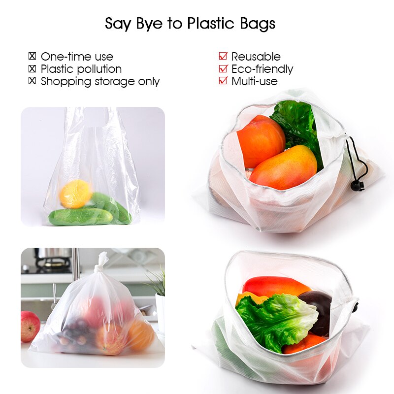 6pcs Reusable Vegetable Fruit Bags Barrel Packagin... – Vicedeal