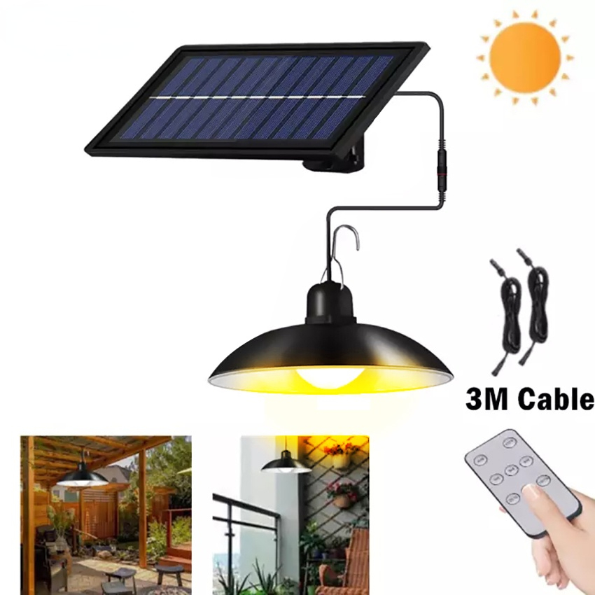 Solar Pendant Light Outdoor Indoor with Remote Con... – Grandado