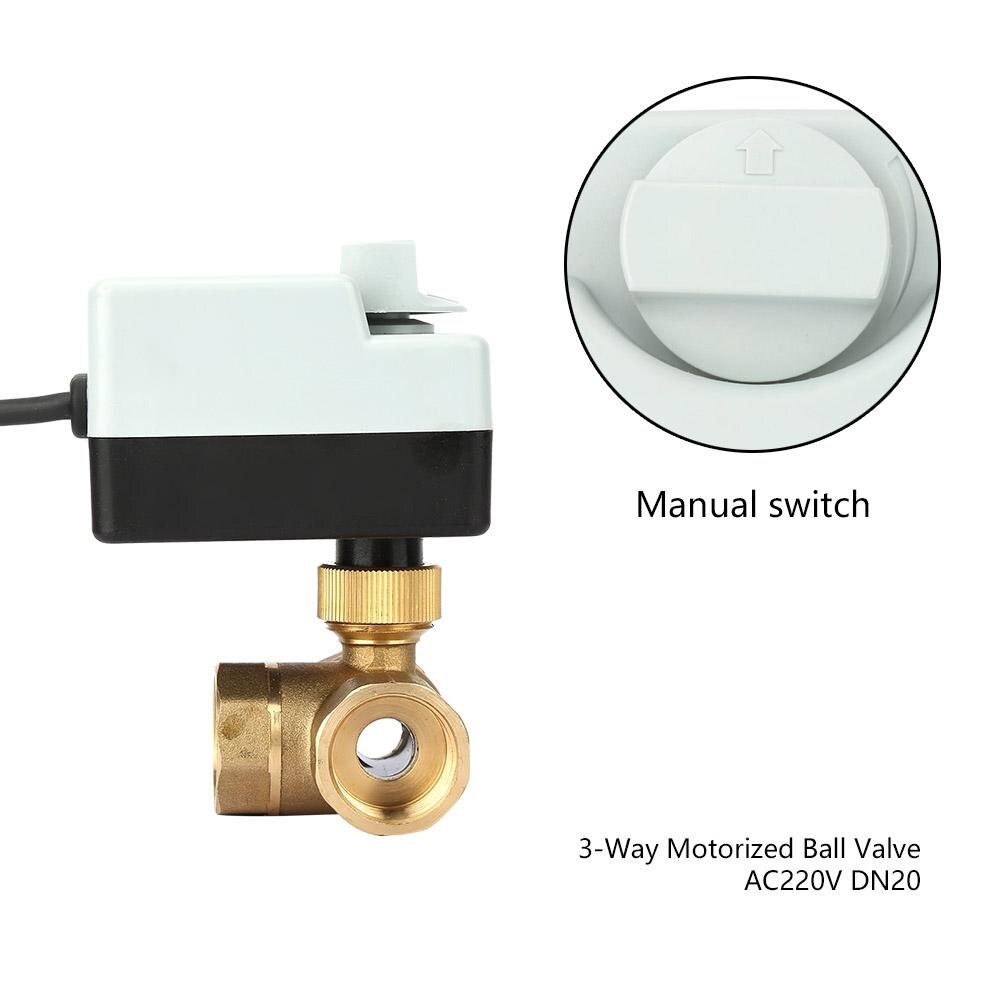 AC 220V Electric Ball Valve DN20 G3/4 3-Way 3-Wire... – Vicedeal
