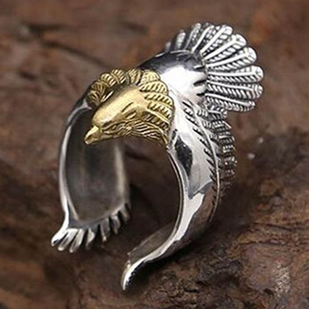 Rvs Vintage Flying Bird Animal Ring Punk Biker Big... – Vicedeal