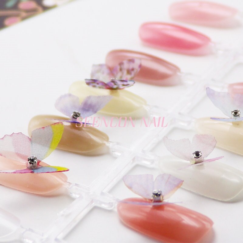 10pcs 3D big chiffon butterfly metal base with gli... – Vicedeal