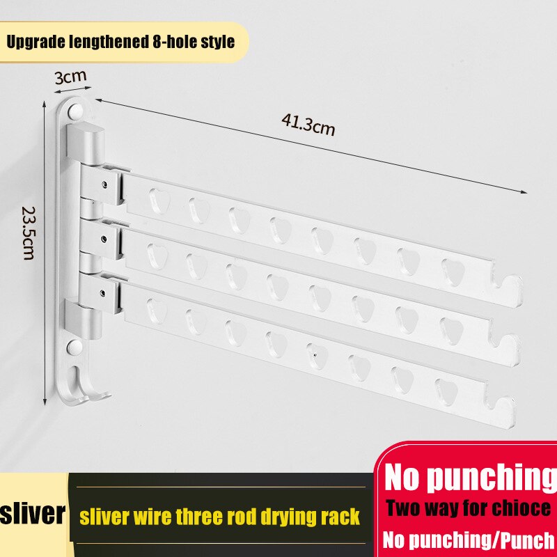 Aluminum Wall Mounted Laundry Clothes Rack Swivel ... – Vicedeal