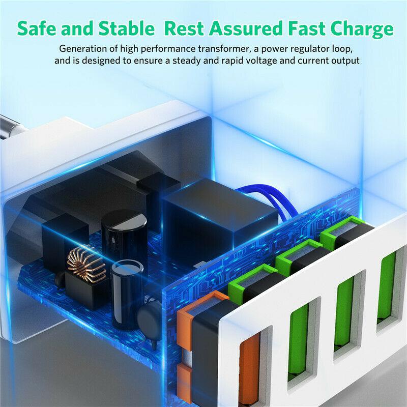 Vertical 4 Port Fast Quick Charge QC 3.0 USB Hub W... – Grandado