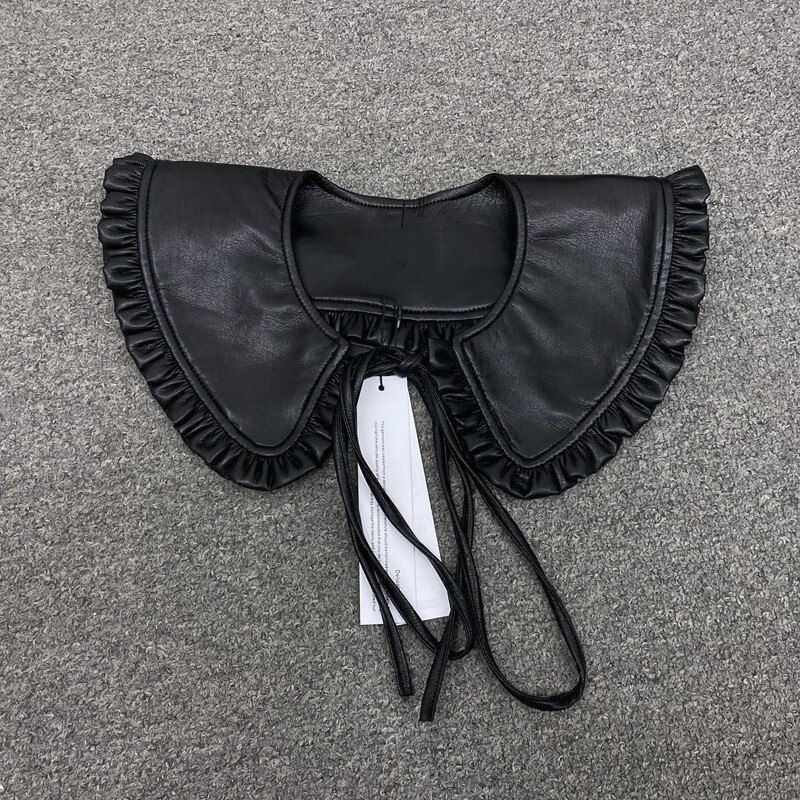 Col rabattu en Faux cuir pour femme, accessoire de... – Grandado