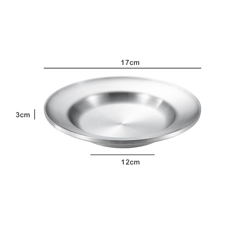 1Pc Stainless Steel Round Dinner Plate kitchen Hea... – Grandado