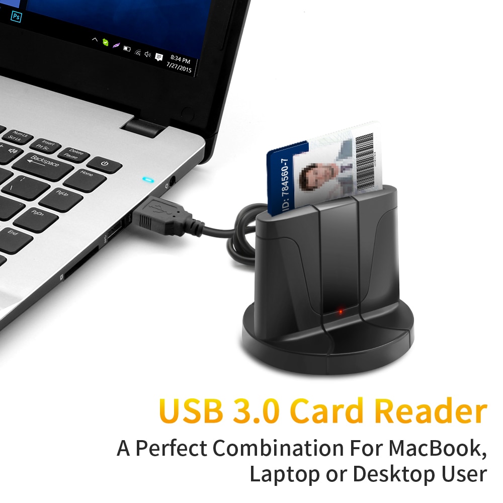 Rocketek USB 2.0 smart Card Reader memory for ID B... – Grandado