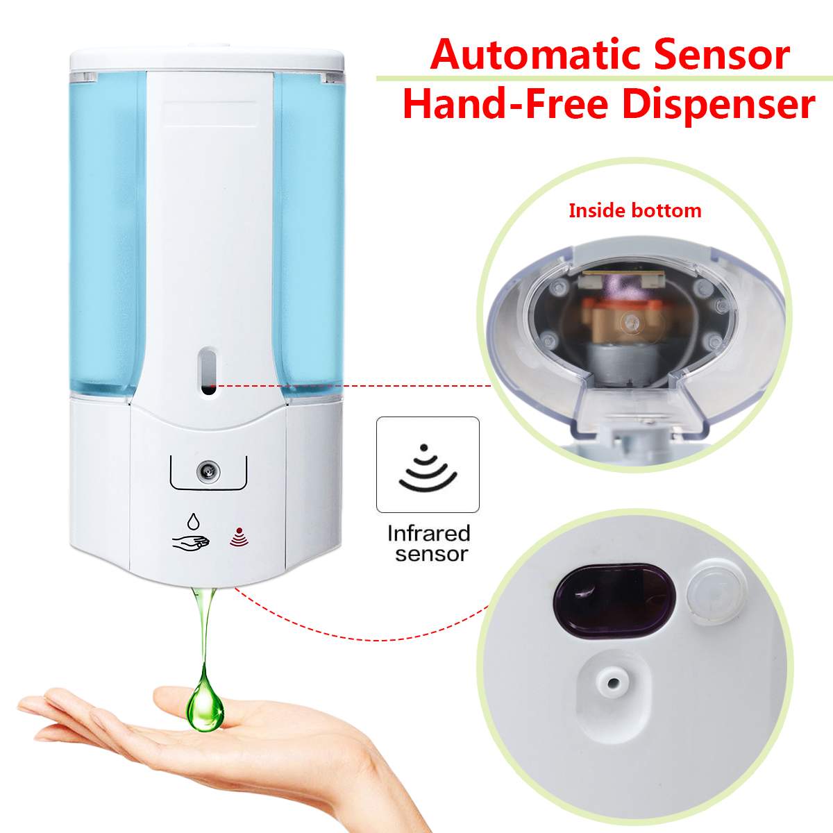 Touchless Automatic Soap Dispenser 450ml Wall-Moun... – Grandado
