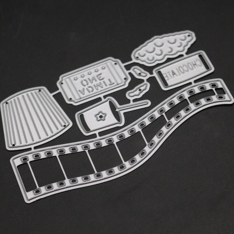 Film Popcorn Letter Metal Cutting Dies Movie Frame... – Grandado