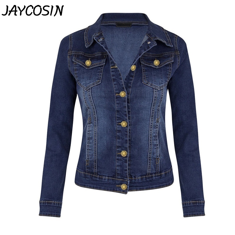 Jaycosin Vrouwen Denim Jas Revers Packet Knop Jas ... – Grandado