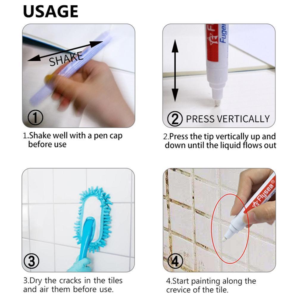 Color Pen White Tile Refill Grout Pen Tile Gap Rep... – Grandado
