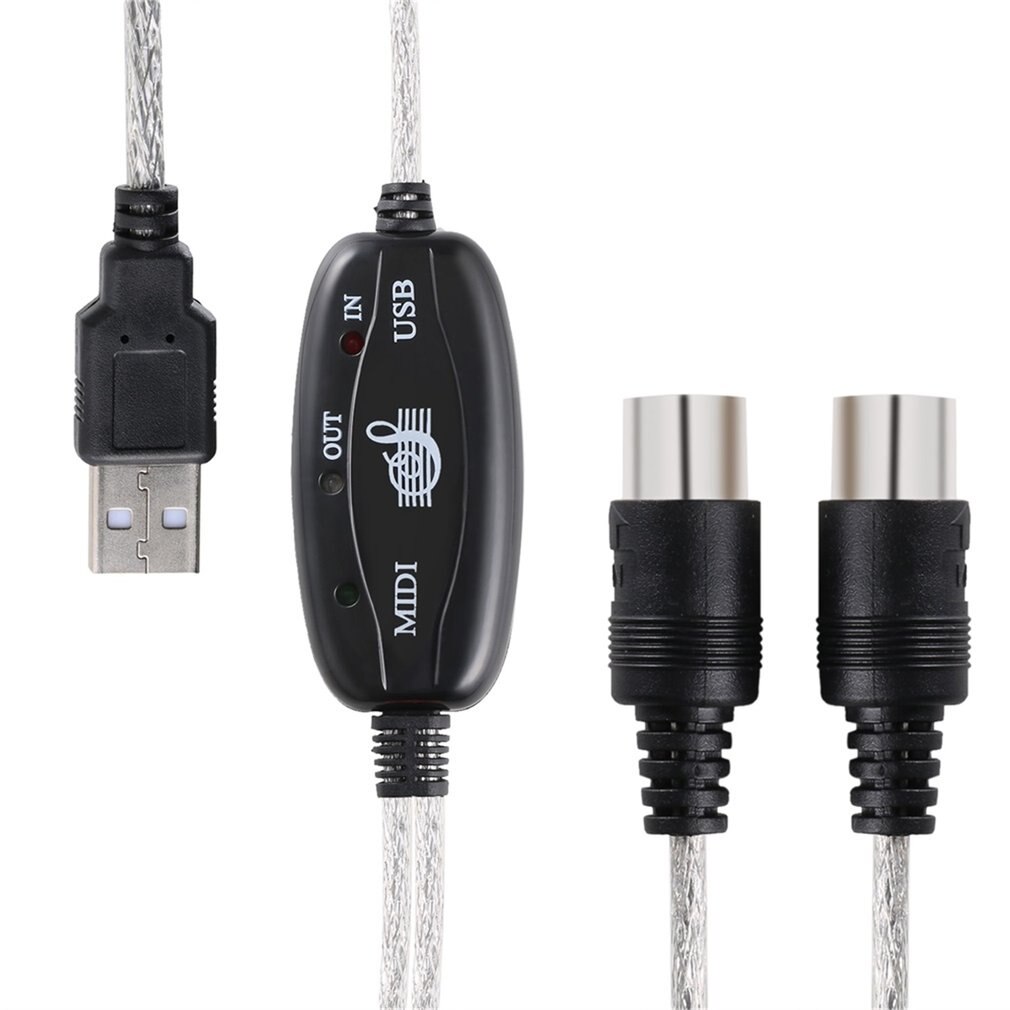 USB IN OUT MIDI Interface Cable Converter PC to Mu... – Grandado