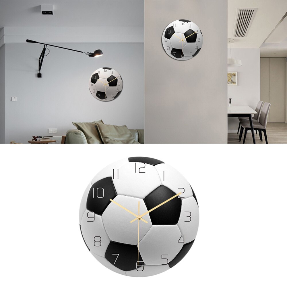 Wall Clock Acrylic Football Hanging Clock Mute Mov... – Grandado