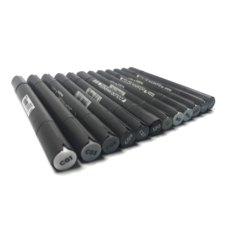 STA 12 Colors Cool Grey Marker Pens set Grayscale ... – Grandado