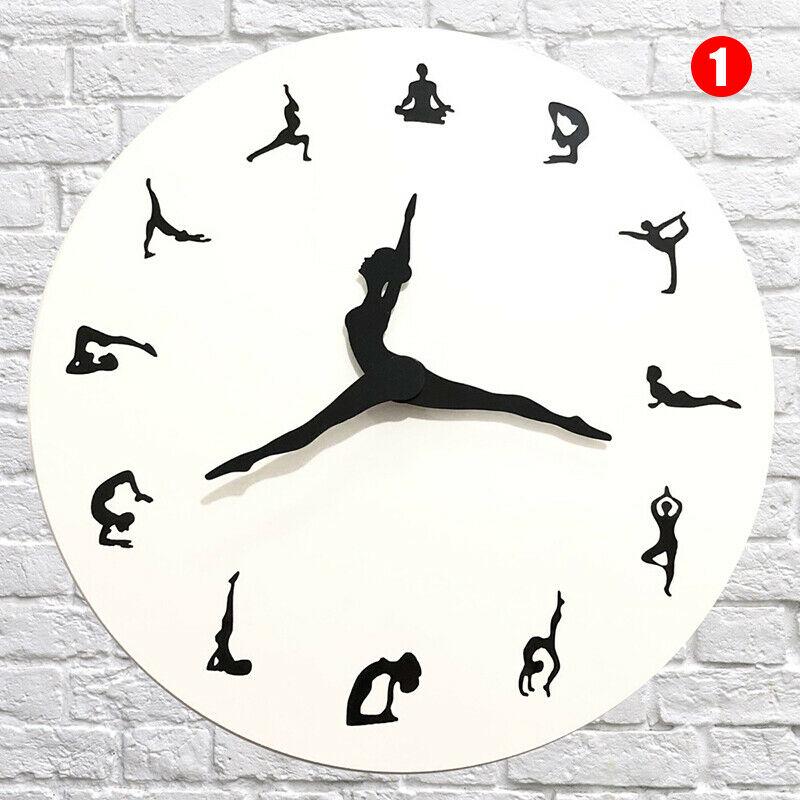 30CM DIY Yoga Pattern Clock Wall Clock Modern Cloc... – Grandado