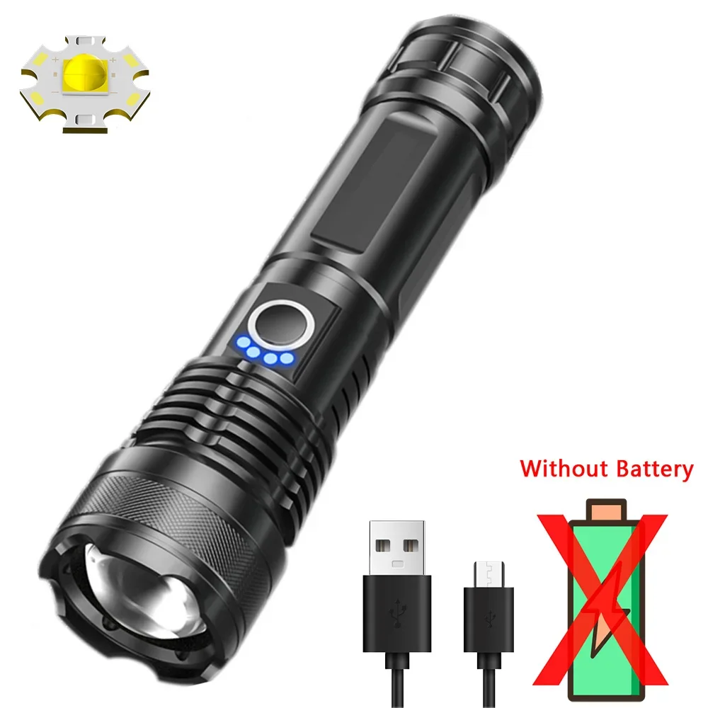 High Power XHP70 Led Flashlight Rechargeable 4 Cor... – Grandado