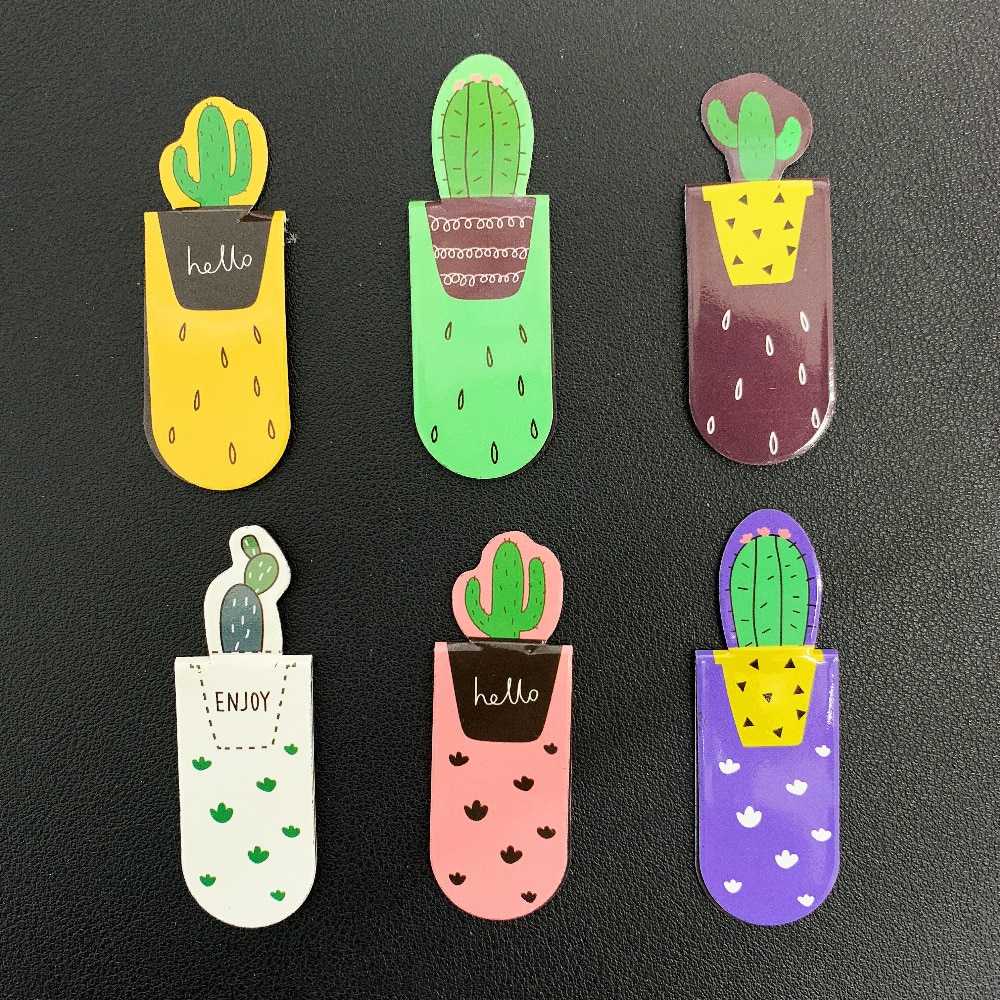 3pcs /Pack Fresh Cute Cactus Magnetic Bookmarks Bo... – Grandado