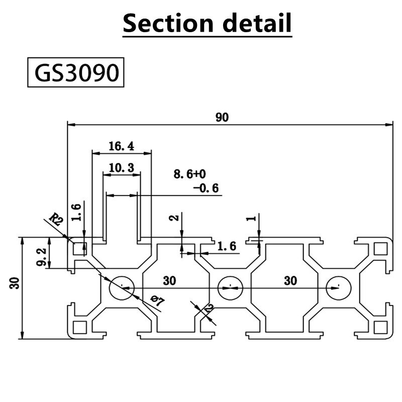 3090 T groove EU standard aluminum profile extrusi... – Grandado