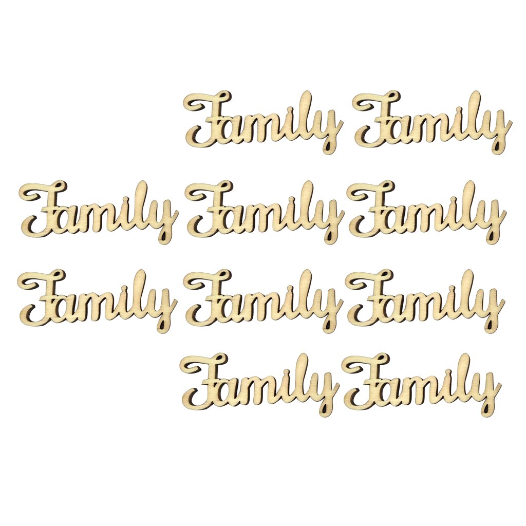 10 Pieces Family Letters Wooden Discs Diy Wood Dec... – Grandado
