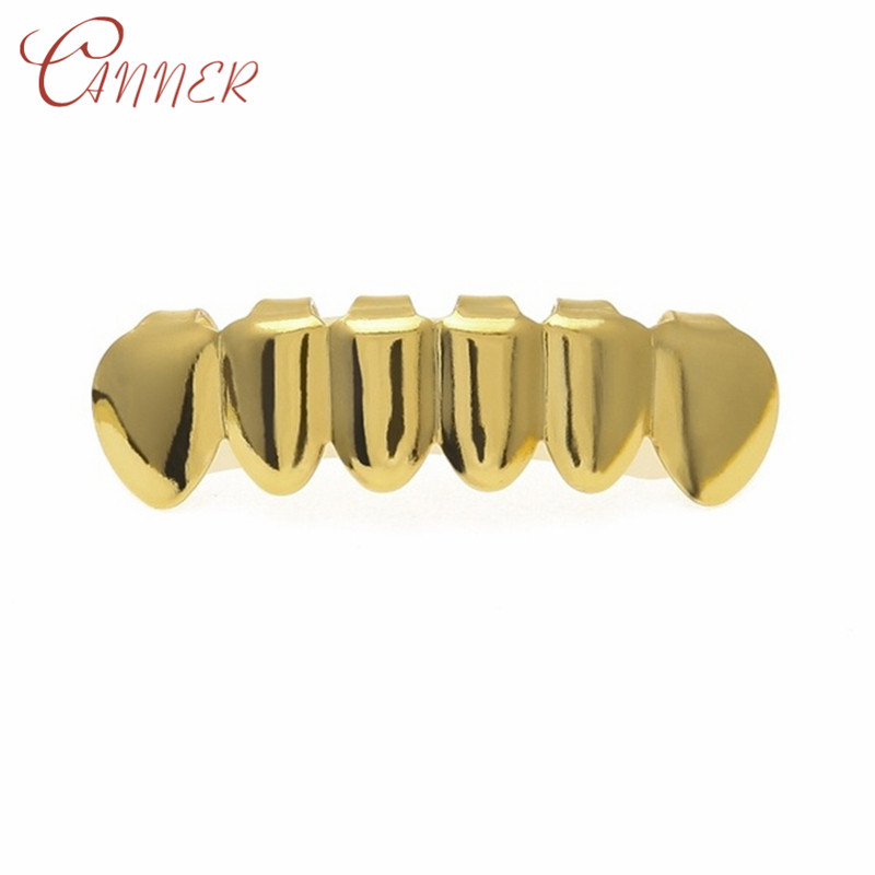CANNER Hip Hop Men's 6 Top & Bottom Teeth Gold Sil... – Grandado