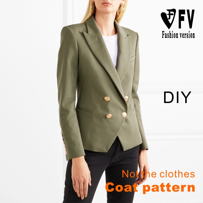 Female suit pattern double-breasted jacket structu... – Vicedeal