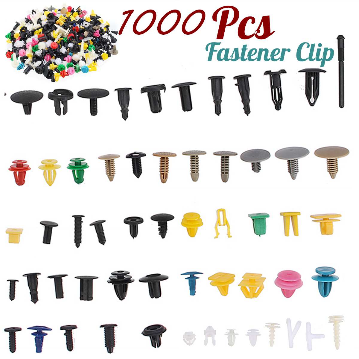1000Pcs 50kinds Universal Mixed Auto Fastener Car ... – Grandado