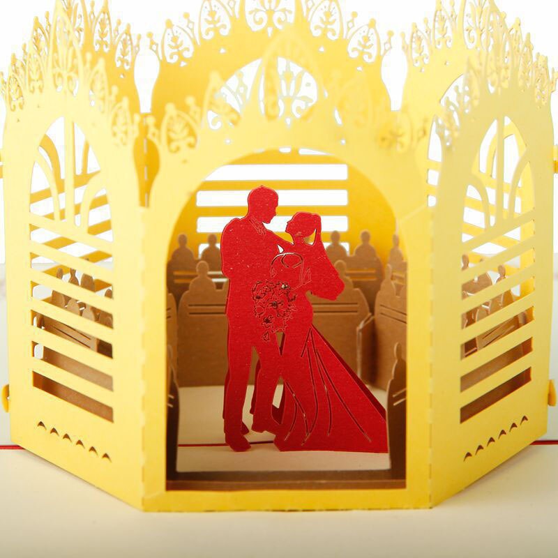 3D Handmade Crown Shape Church Blessing Couple Pap... – Grandado