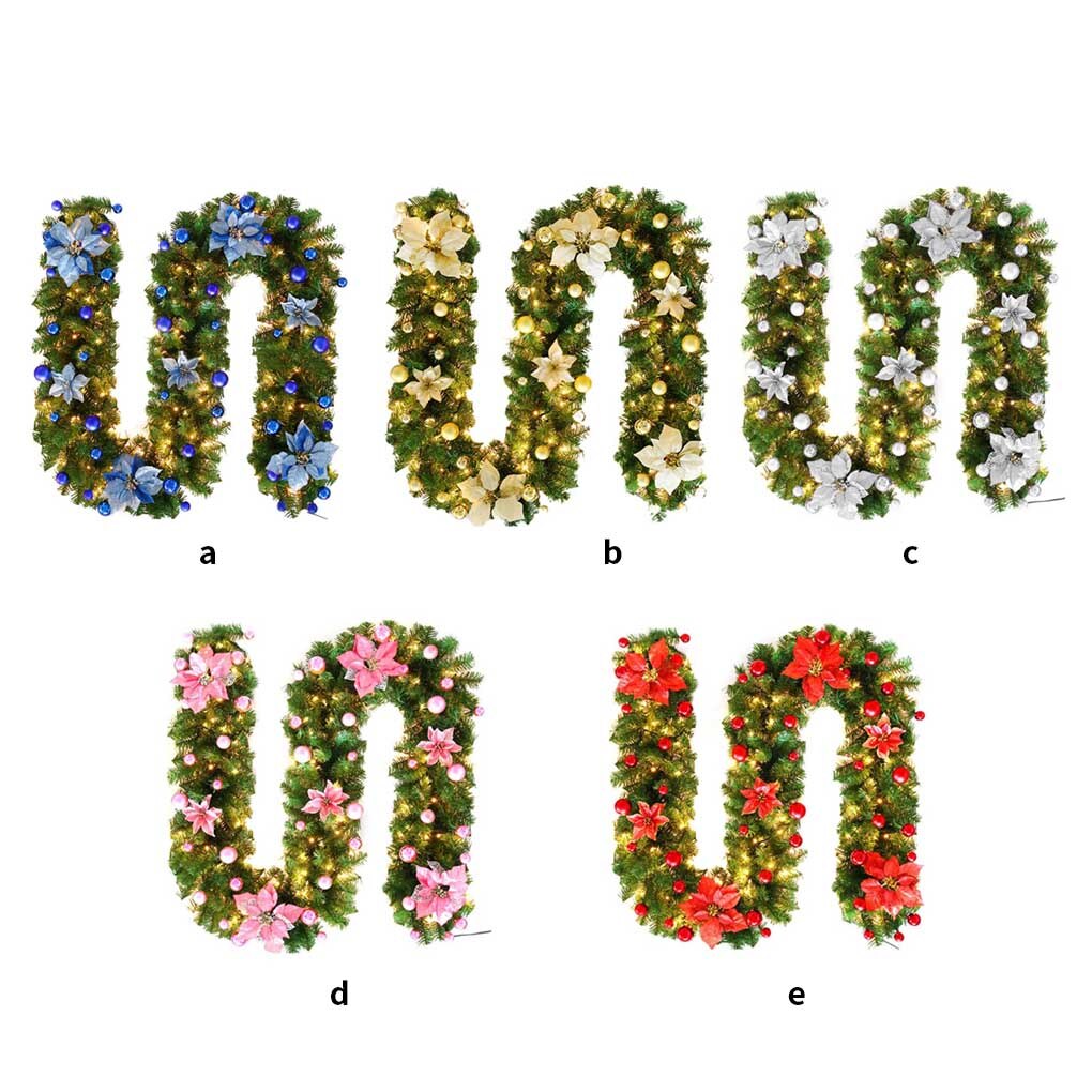 PVC 2.7m Christmas Rattan Artificial Garland Stair... – Grandado