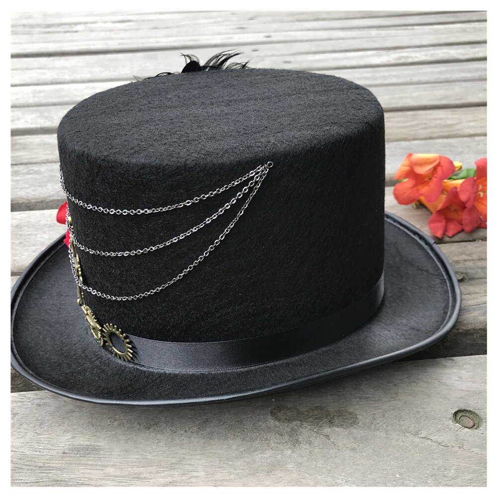 Retro kvinnor handgjorda steampunk hatt med blomma... – Grandado