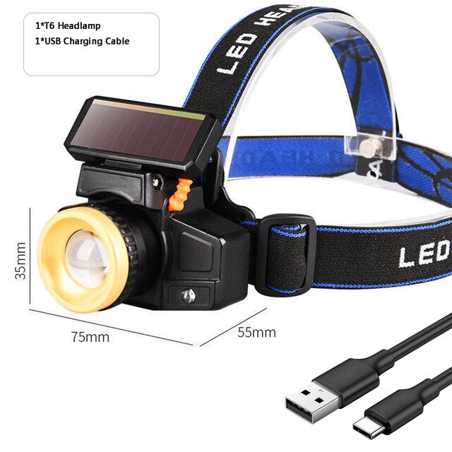 Solar Charging Headlamp USB Rechargeable Motion Se... – Grandado